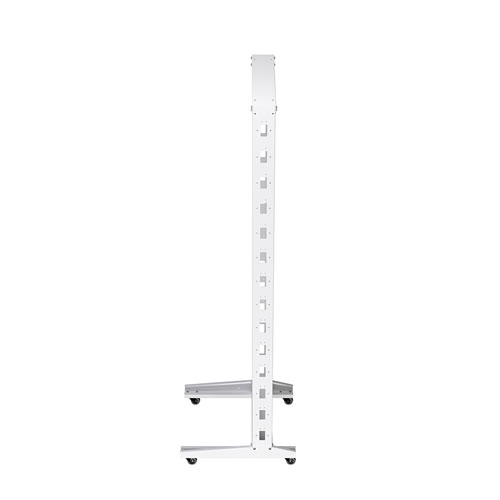 42U 2-Post Open Frame Rack with Casters RAL9003 -Signal White