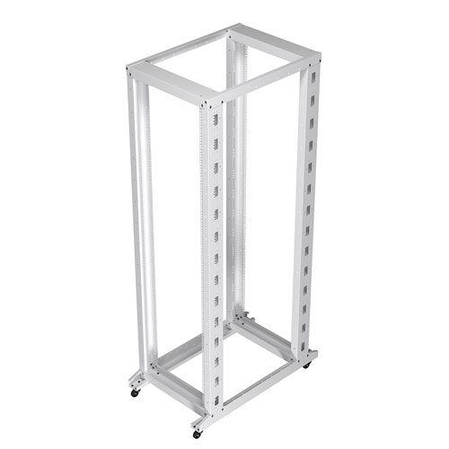 42U adjustable Depth 4-Post open frame network rack RAL9003 -Signal White