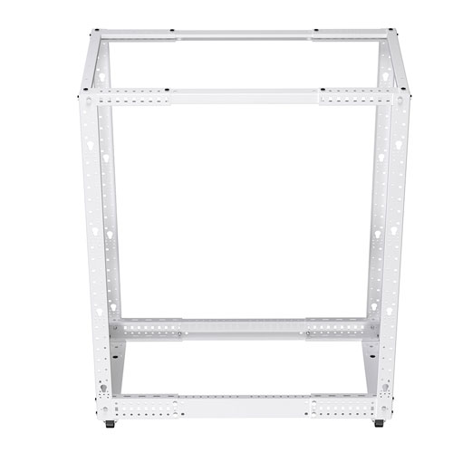 25U adjustable 4-post open frame network rack RAL9003 -Signal White