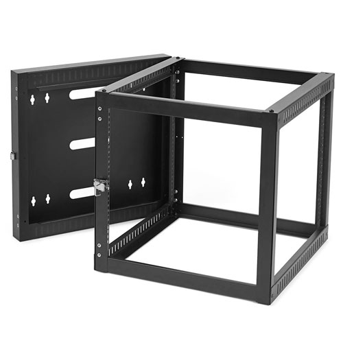 9U 22in Depth Hinged Open Frame Wall Mount Server Rack