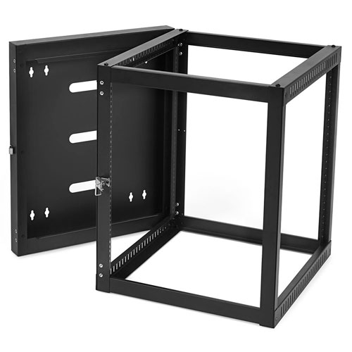 12U 22in Depth Hinged Open Frame Wall Mount Server Rack