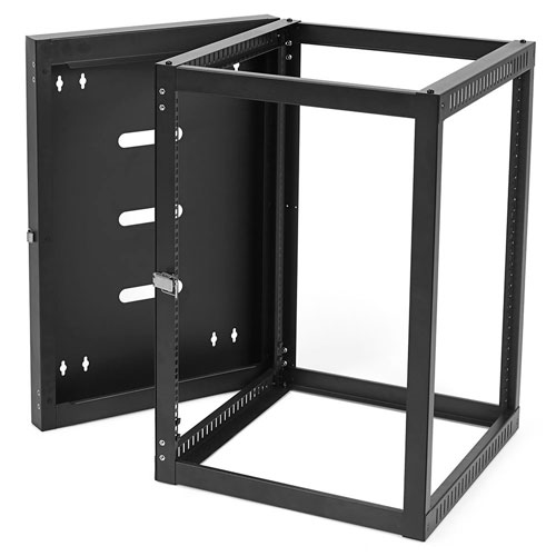 15U 22in Depth Hinged Open Frame Wall Mount Server Rack
