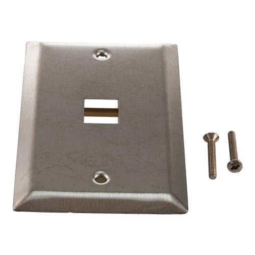 Stainless Steel Wall Plate with 1 Keystone Style Mount Opening