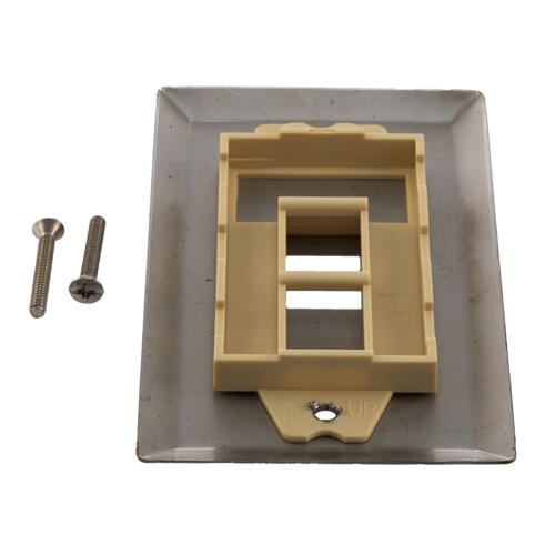 Stainless Steel Wall Plate with 1 Keystone Style Mount Opening