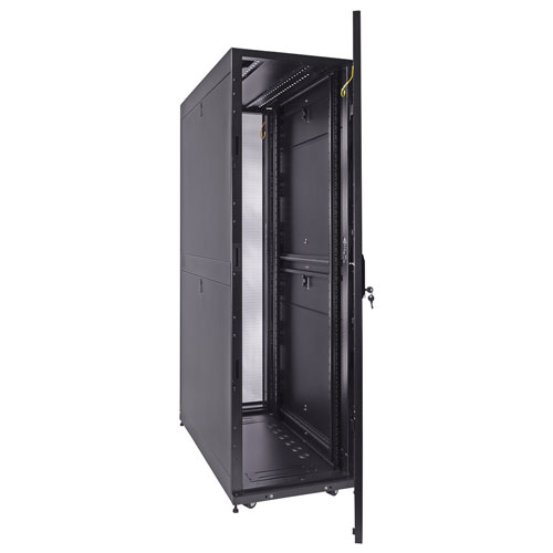 42U Server Rack Cabinet, 1200mm depth, Glass Front Door and Perf. rear ...