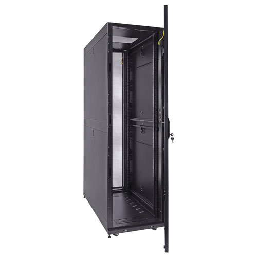 42U Server Rack Cabinet, 1200mm depth, Glass Front Door and Perf. rear french doors, fan ...