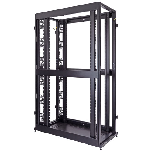 42U Server Rack Cabinet, 1200mm depth, Perf. Front Door and rear french doors, fan compatible top