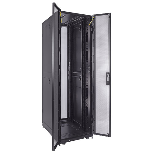 42U Server Rack Cabinet, 800mm depth, Glass door and Perf. rear french doors, cable mgt top