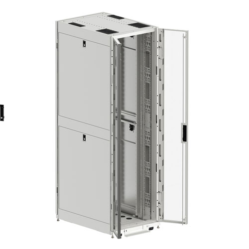 42U Server Rack Cabinet (White), 800mm depth, Perf. Door and rear french doors, cable mgt top