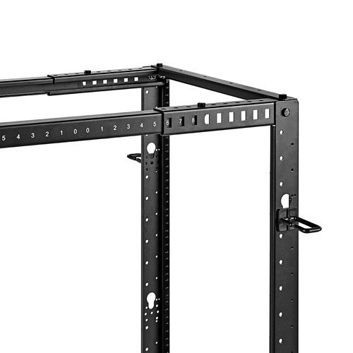 18U 4-Post Open Frame Server Rack, Adjustable Depth with Casters (12-24 Threaded)