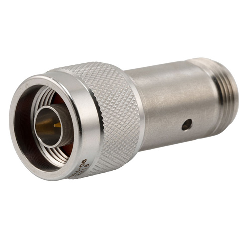 2W/8 dB Fixed Attenuator, N Male to N Female Passivated Stainless Steel Body Up to 18 GHz