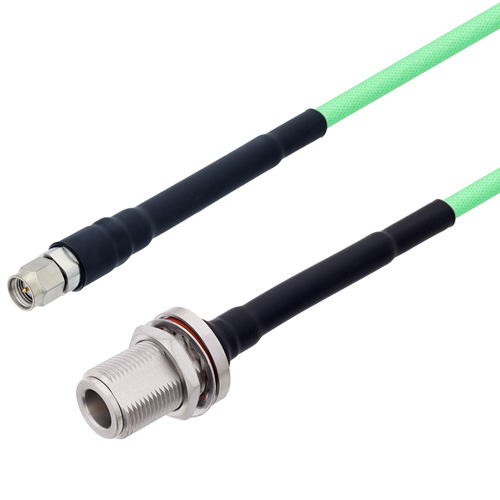 Low Loss SMA Male to N Female Bulkhead Cable Assembly with Heavy Duty ...