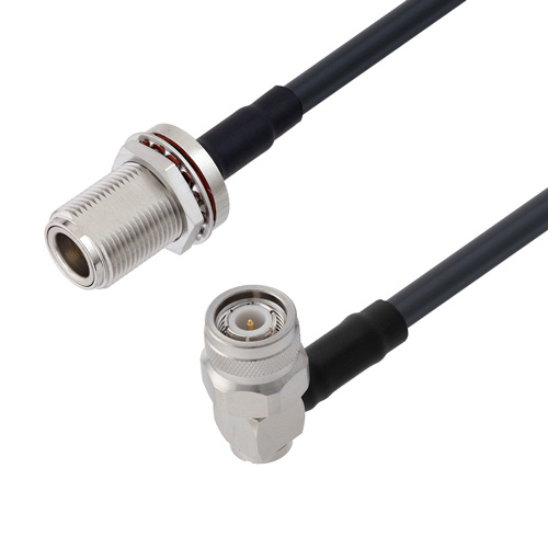Low Loss N Female Bulkhead to TNC Male Right Angle Cable Assembly using ...