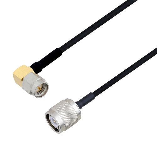 SMA Male Right Angle to TNC Male Cable Assembly using LC085TBJ Coax, 10 FT
