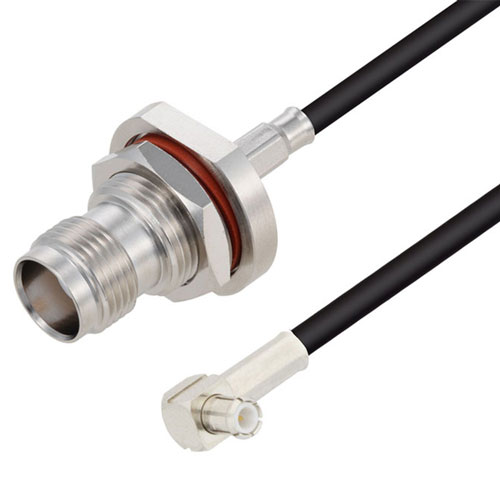 TNC Female Bulkhead to MCX Plug Right Angle Cable Assembly using RG174 ...