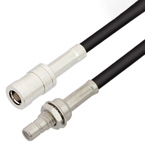 SMB Plug to SMB Jack Bulkhead Cable Assembly using RG174 Coax, 4 FT