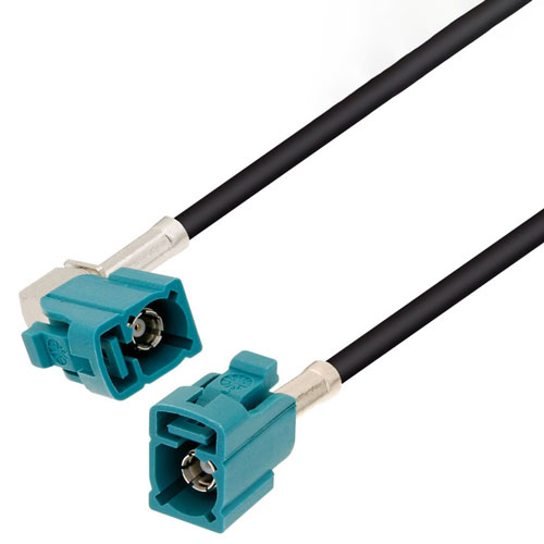 Water Blue FAKRA Jack Right Angle to FAKRA Jack Cable Assembly using ...