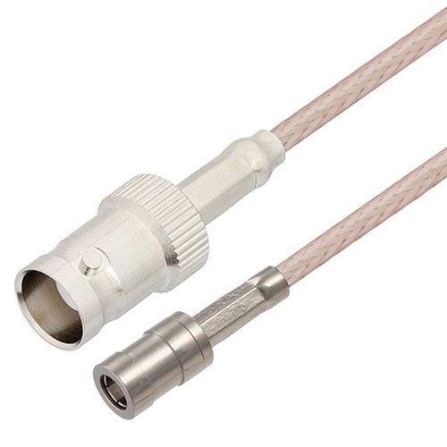 SMB Plug to BNC Female Cable Assembly using RG316 Coax, 6 FT
