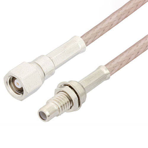 SMC Plug to SMC Jack Bulkhead Cable Assembly using RG316-DS Coax, 4 FT