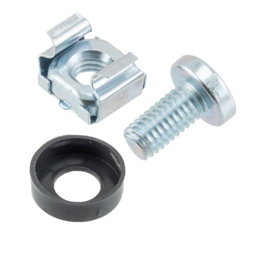 25 pack M6 cage nut set(25ea, M6 screws,M6 cage nuts, M6 washers). Zinc