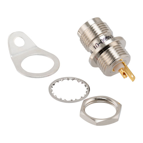 78 Ohm TRT Threaded NI Bulkhead Front Mount Jack 1553 Connector Solder ...