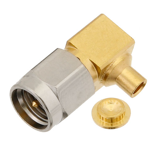 12.4 GHz SMA Male Right Angle Connector Solder Attachment for .085 Semi ...