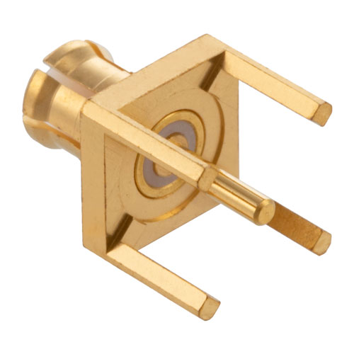 MCX Straight Plug Receptacle for PCB Non-Magnetic Solder Legs