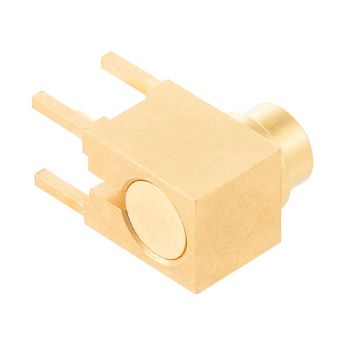 MCX Right Angle Jack Receptacle for PCB Non-Magnetic Solder Legs
