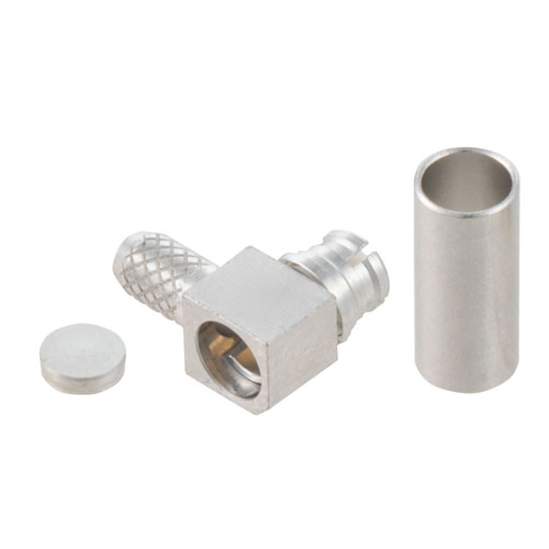 SMP Plug Right Angle Non-Magnetic Connector Crimp/Solder Attachment for ...