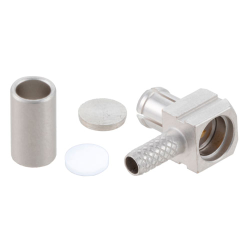 SMP Plug Right Angle Non-Magnetic Connector Crimp/Solder Attachment for ...