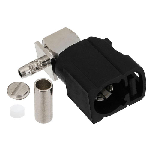 FAKRA Jack Right Angle Connector Crimp/Solder Attachment for RG174, RG316, RG188, .100 inch, LMR ...