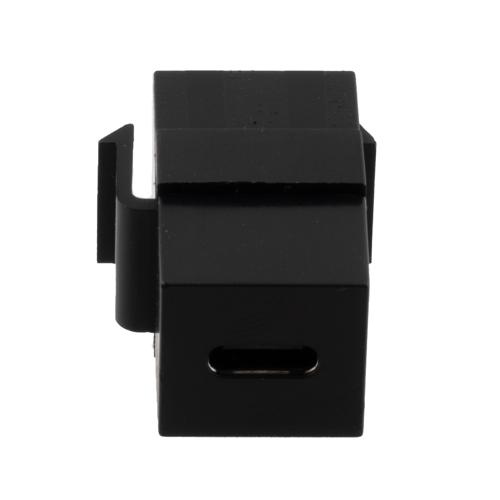 USB 3.1 Type C Keystone Adapter, 180 Degrees, Black