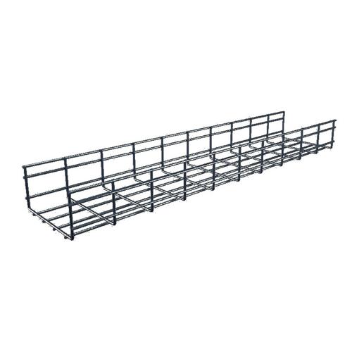 Wire Mesh Cable Tray 8"D x 4"H x 10ft. 5pk BLK