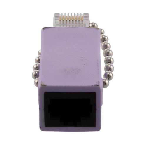 CAT6 Gigabit Crossover Adapter, RJ48C Female to RJ45 Male, Light Purple
