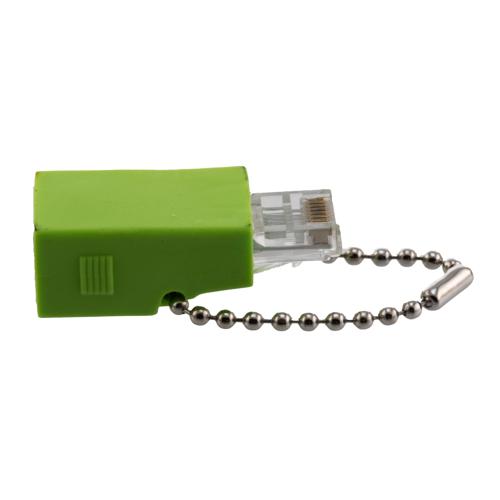 T1/E1 Crossover Adapter, RJ48C Female to RJ45 Male, Light Green