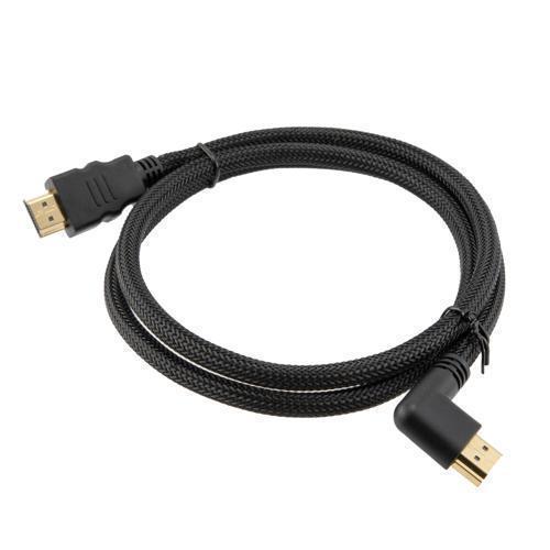 HDMI 2.0 90 degree Left Angle, M/M, Black PVC Shell with black nylon ...