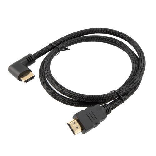 HDMI 2.0 90 degree Right Angle, M/M, Black PVC Shell with black nylon ...