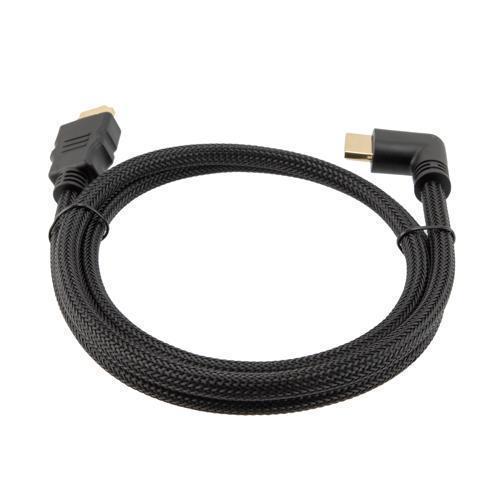 HDMI 2.0 90 degree Right Angle, M/M, Black PVC Shell with black nylon ...