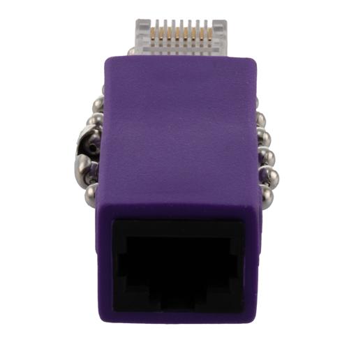 CAT6 Gigabit Loopback Adapter RJ48C Female to RJ45 Male, Purple