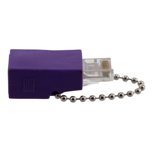 CAT6 Gigabit Loopback Adapter RJ48C Female to RJ45 Male, Purple