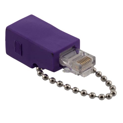 CAT6 Gigabit Loopback Adapter RJ48C Female to RJ45 Male, Purple