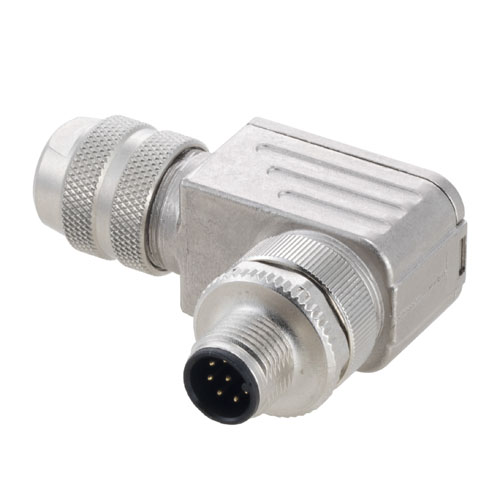 Shielded M12 8 Pin A-Code Male Right Angle Field Termination Connector ...