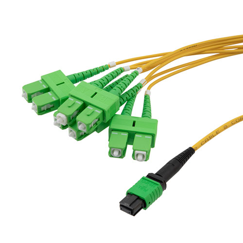 Type B MPO w/o pins to SC/APC fan-out, 2.0mm Diameter, 8 Fiber, Single ...