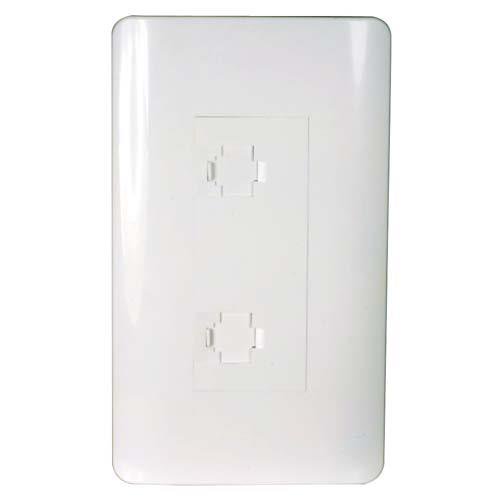 Modular Wallplate 4.7"x2.8" Dual RJ45 - MWP402K-WT
