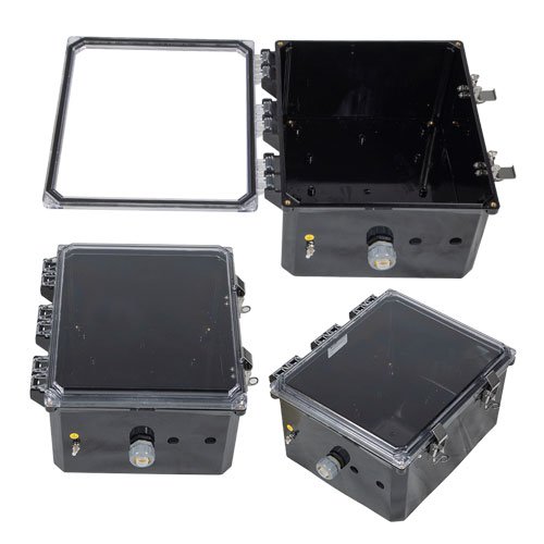 12x10x06 Polycarbonate Weatherproof Outdoor IP66 NEMA 4X Enclosure ...