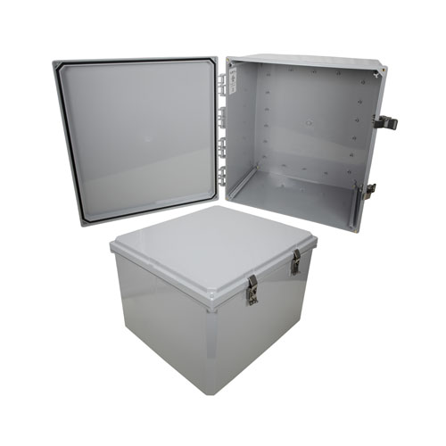 18x16x10" UL® Listed Polycarbonate Weatherproof NEMA 4X Enclosure, Dark ...