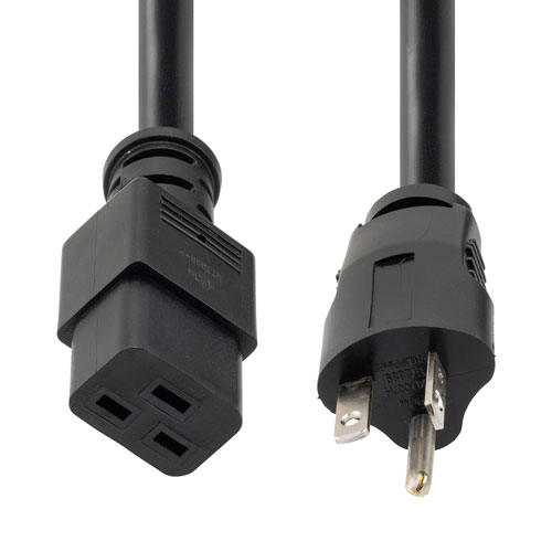 NEMA 6-20P - C19, SJTOW Power Cable, 250V, 20A, 6FT