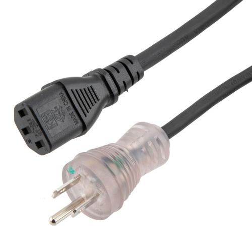 Hospital Grade N5-15 with LED to C13 Coiled Power Cord, 18AWG, TPE ...