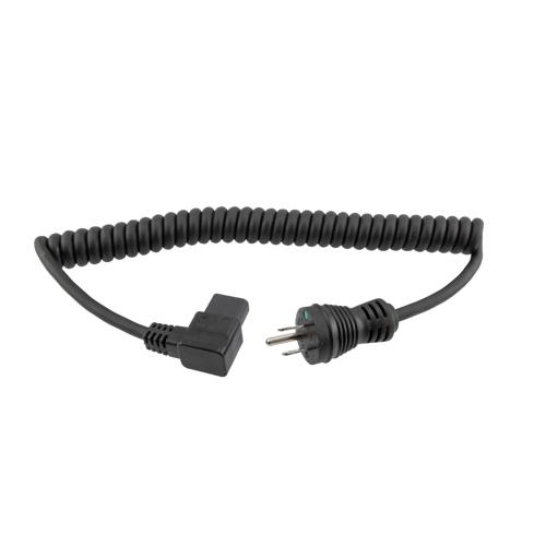 Hospital Grade N5-15 to Right Angle C13 Coiled Power Cord, 18AWG, TPE ...