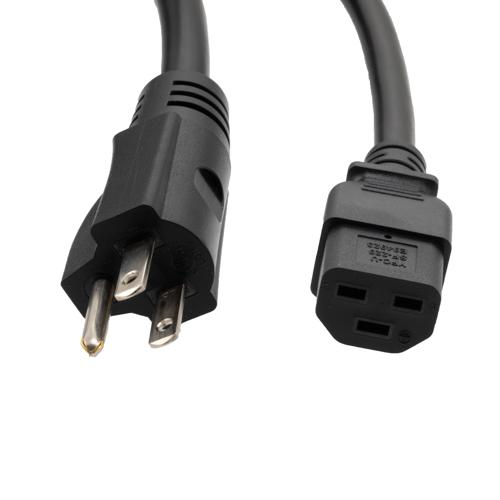 NEMA 5-15 to IEC C21 High Temp Power Cord, 15 Amp, 10ft